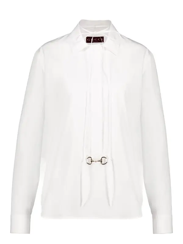 Gucci Cotton Poplin Shirt With Horsebit - White