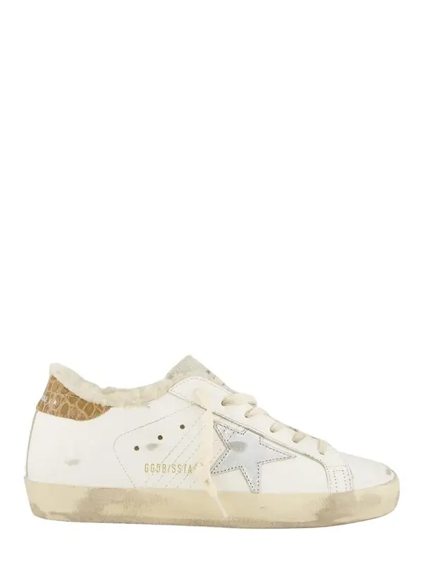 GOLDEN GOOSE Super-star Shearling Sneakers - White