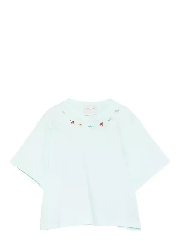 FORTE_FORTE Floral-detail T-shirt - Green