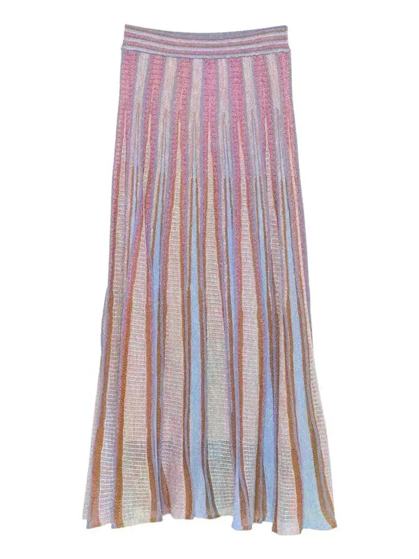 FORTE_FORTE Striped Midi Skirt - Pink