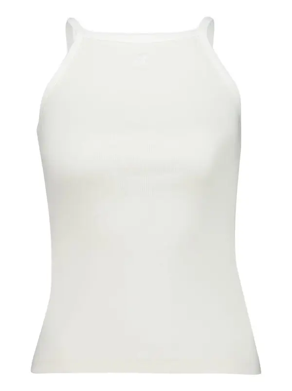 COURREGES Heritage Contrast Cotton Tank Top - White
