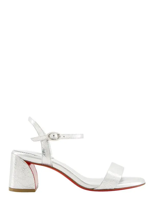 CHRISTIAN LOUBOUTIN Miss Jane 55 Iridescent Sandals - Silver