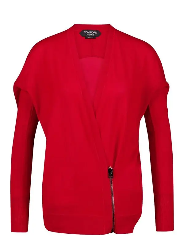 TOM FORD Cashmere Wrap Cardigan - Red
