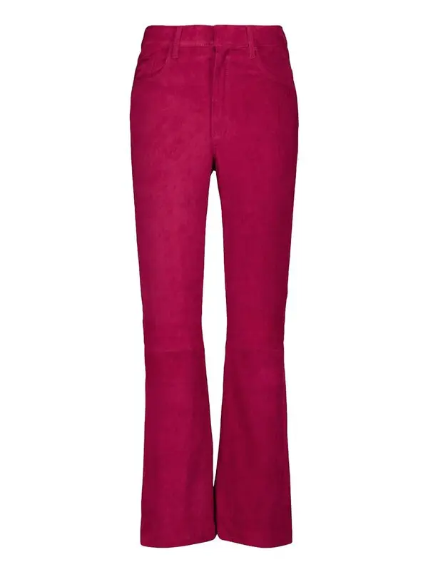 PAULA Flared Suede Pants - Red
