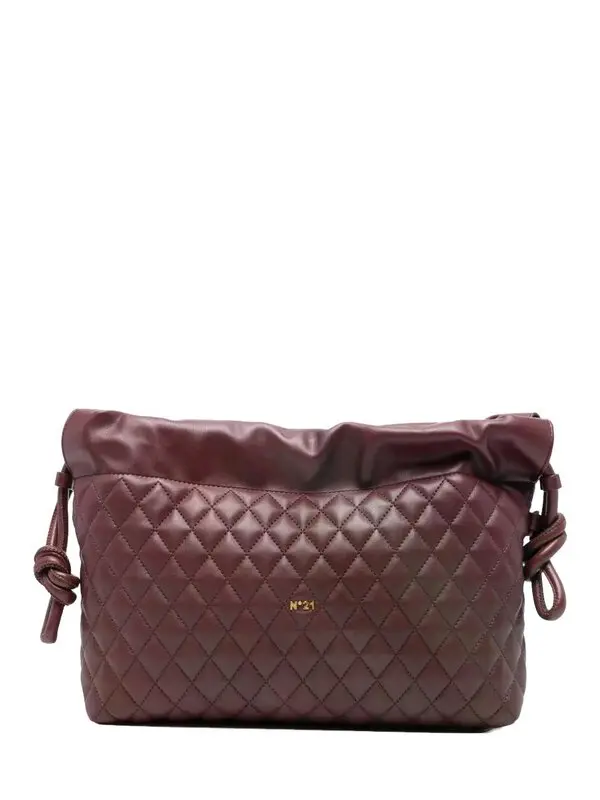 N°21 Eva Quilted Knot Clutch - Red