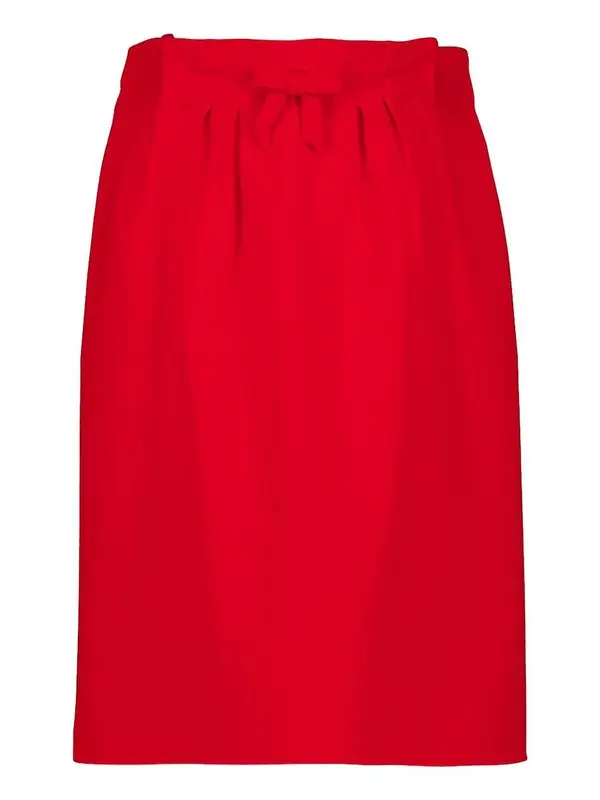 Prada Melange Natté Wool Midi Skirt - Red