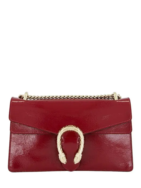 Gucci Dionysus Medium Patent Leather Shoulder Bag - Red