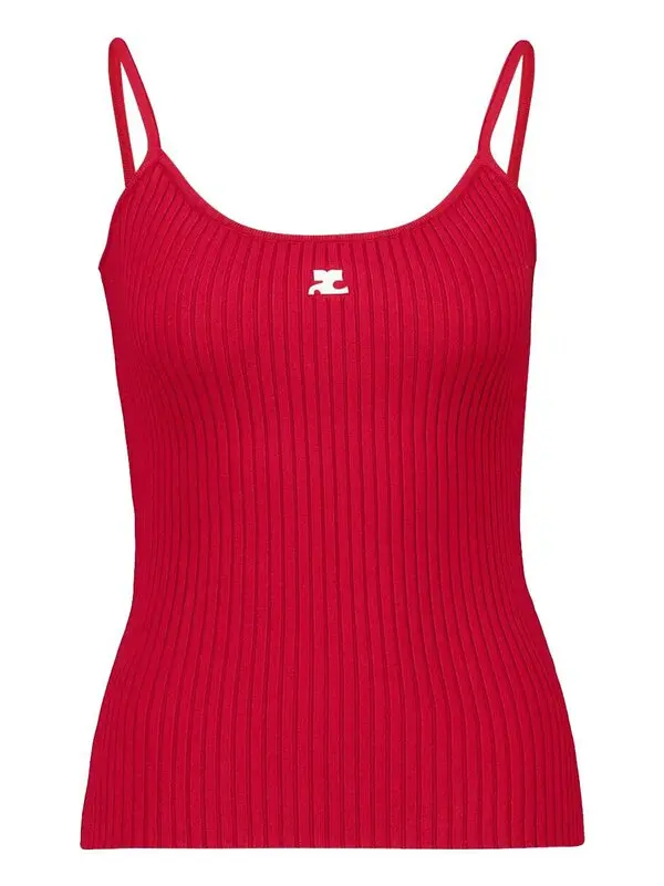 COURREGES Reedition Rib Knit Tank Top - Red