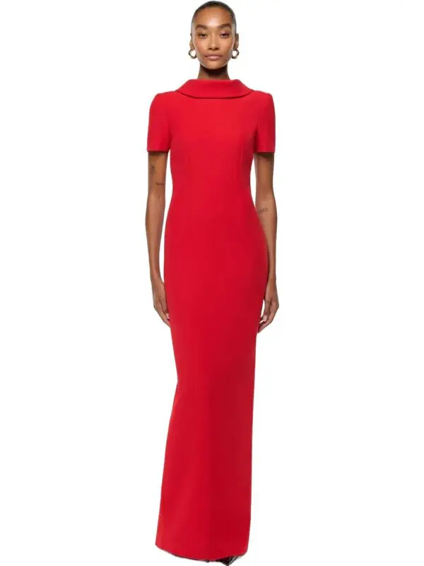 Roland Mouret Crepe Column Gown - Red