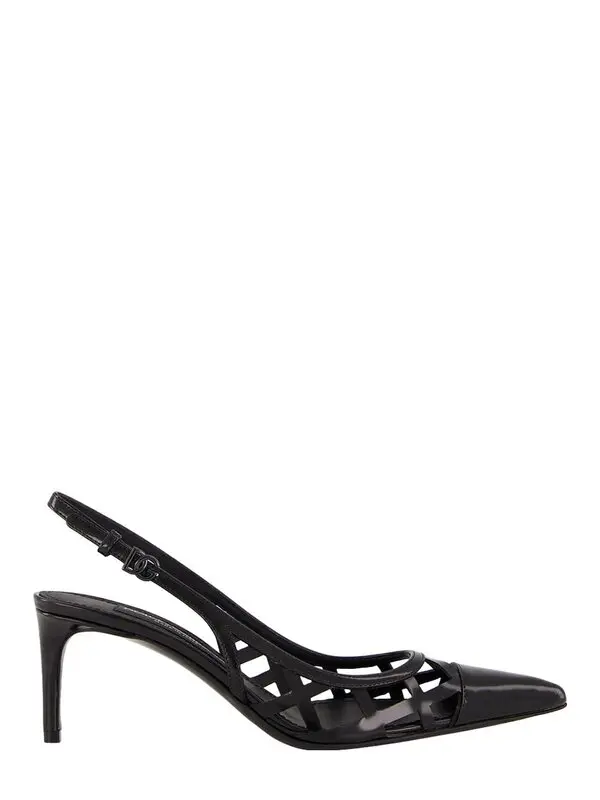 Dolce & Gabbana Leather Slingback Heels - Black