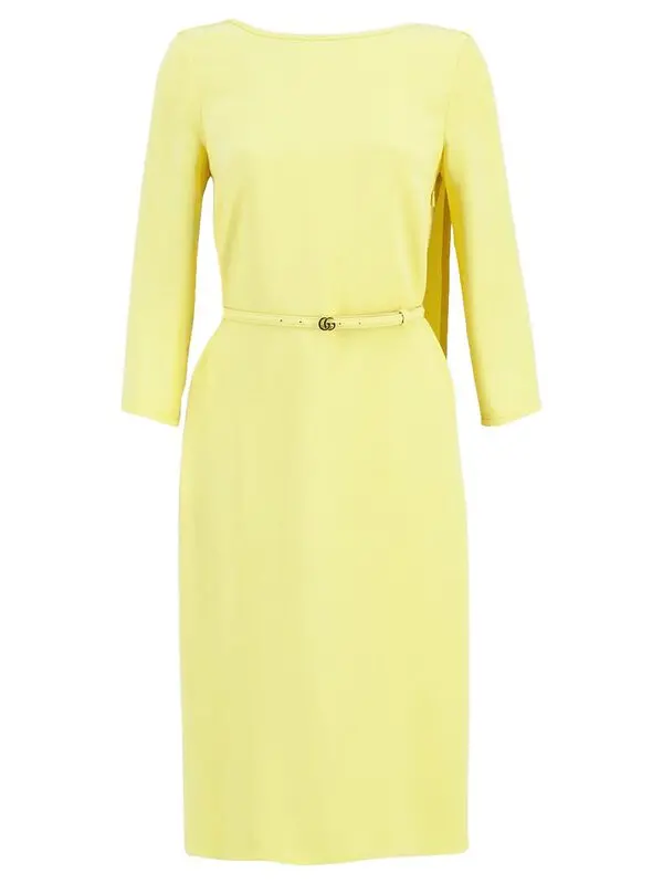 Gucci Silk Cady Mid-length Dress - Yellow