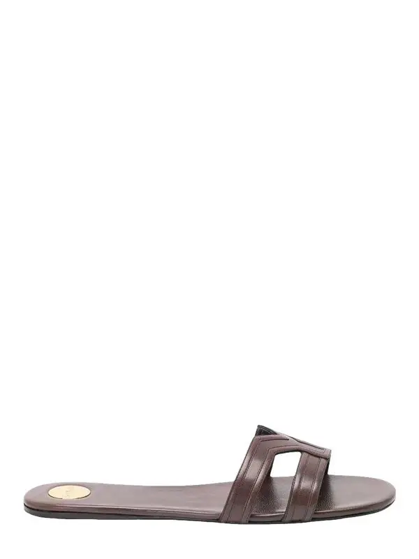 Saint Laurent Mabrouka Flat Sandals - Brown