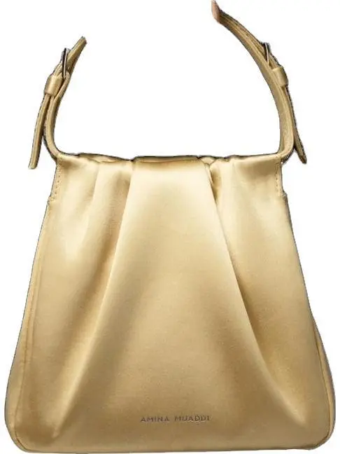Amina Muaddi Vittoria Satin Bag With Crystal Handle - Yellow