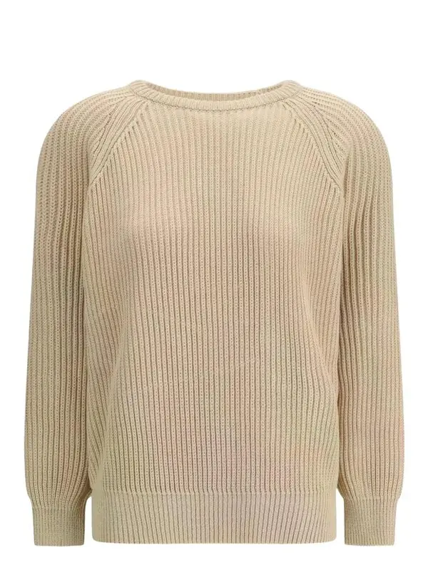 Saint Laurent Long-sleeve Cotton Sweater - Neutrals