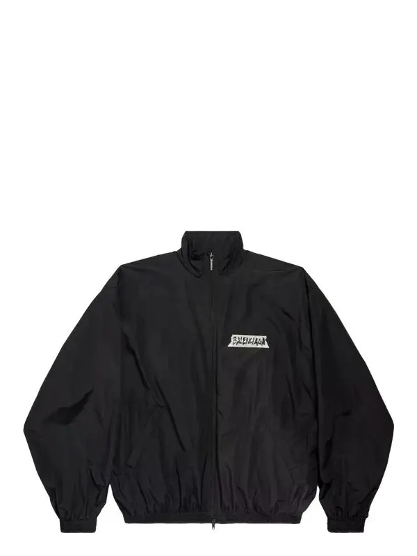Balenciaga Masking Tape Logo Zip Jacket - Black