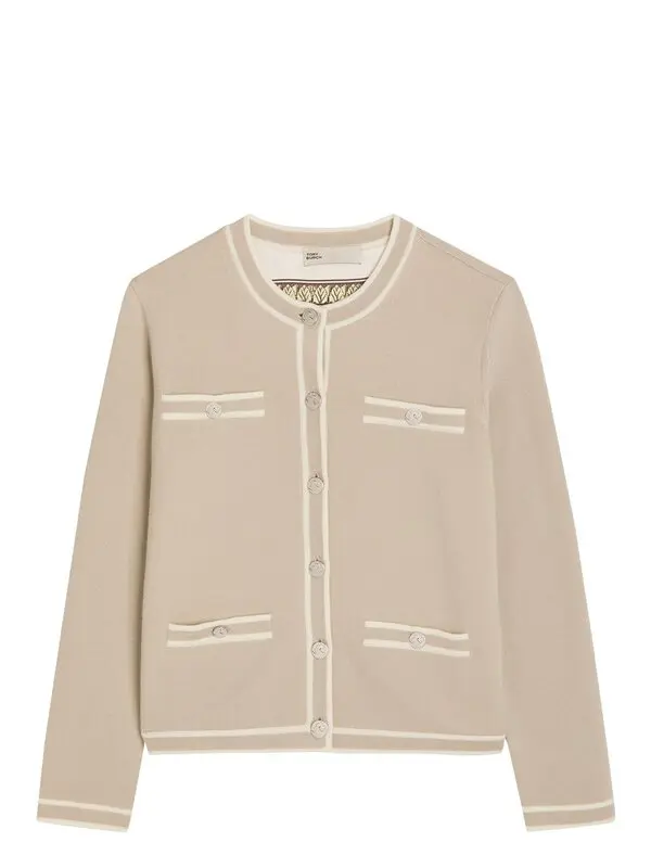 Tory Burch Kendra Wool Cardigan - Grey