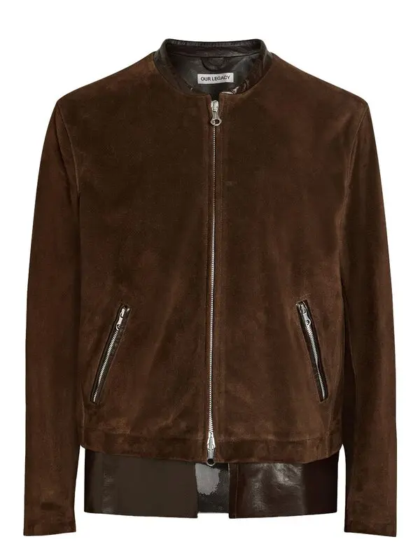 Our Legacy Drift Layered-hem Suede Jacket - Brown