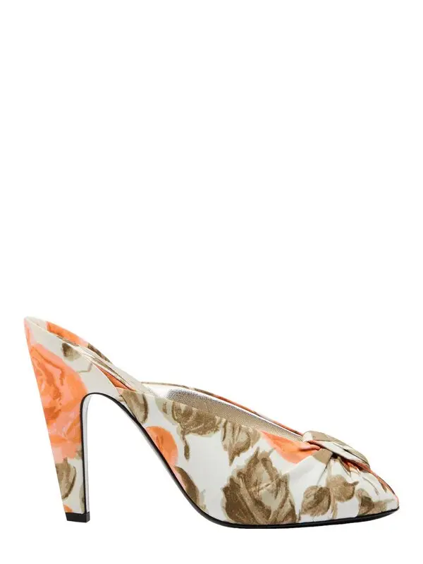 Chloé Suzie 110 Floral Peep-toe Mules - Orange