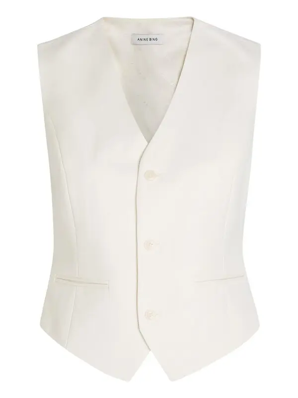 ANINE BING Mario Woven Vest - Ecru