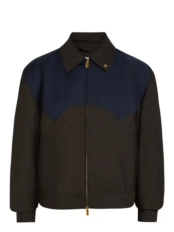 Versace Panelled Wool And Mohair-blend Jacket - Brown