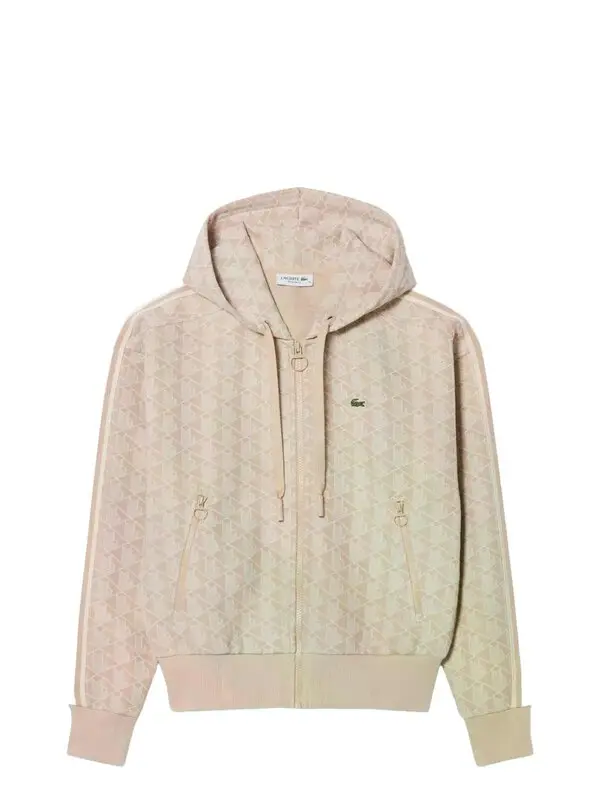 Lacoste Geometric-monogram Hoodie - Neutrals