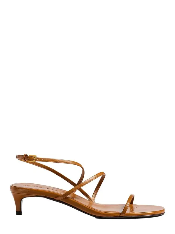 Khaite Loop Kitten Heel Sandal - Cuoio