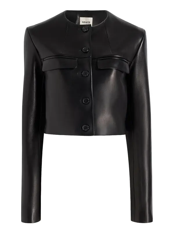 Khaite Roto Leather Jacket - Black