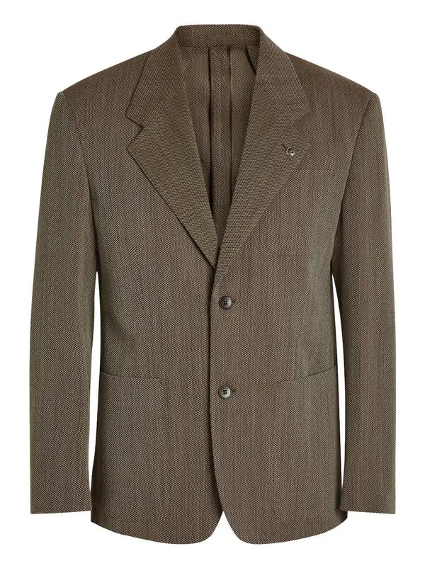 Versace Herringbone Wool Blazer - Brown