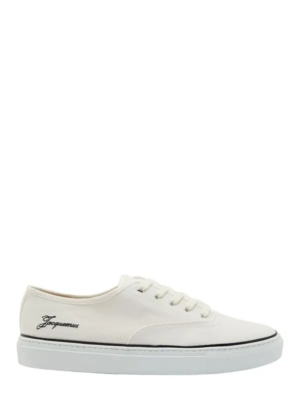 Jacquemus Les Fefe Logo-embroidered Canvas Sneakers - White