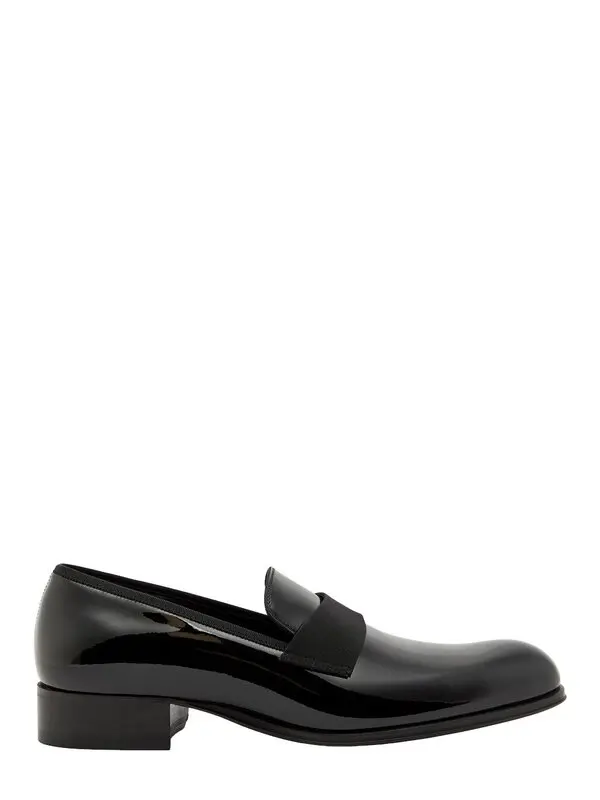 TOM FORD Edgar Patent Leather Evening Loafers - Black