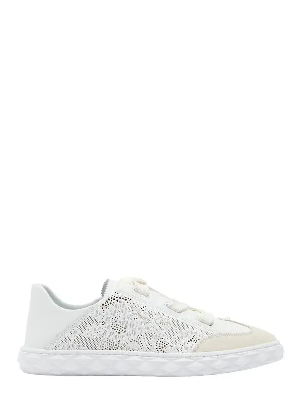 JIMMY CHOO Diamond Light Flex Perforated Leather Sneakers - White