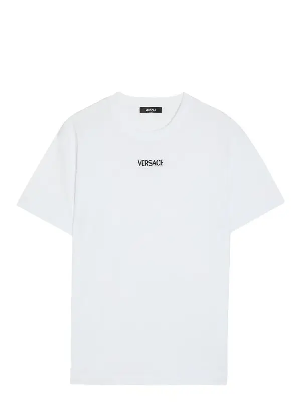 Versace Logo-embroidered Cotton T-shirt - White