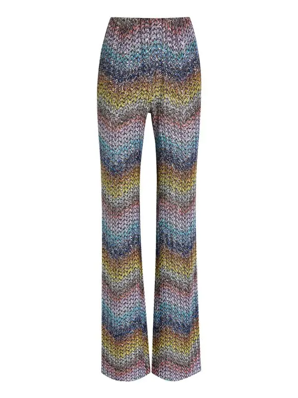 Missoni Sequin-embellished Metallic-knit Trousers - Multicoloured