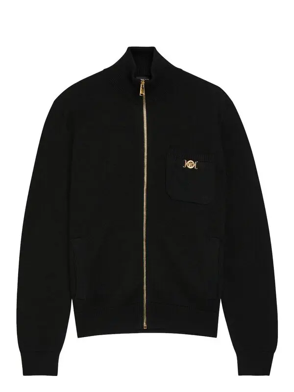 Versace Cotton And Cashmere-blend Jumper - Black