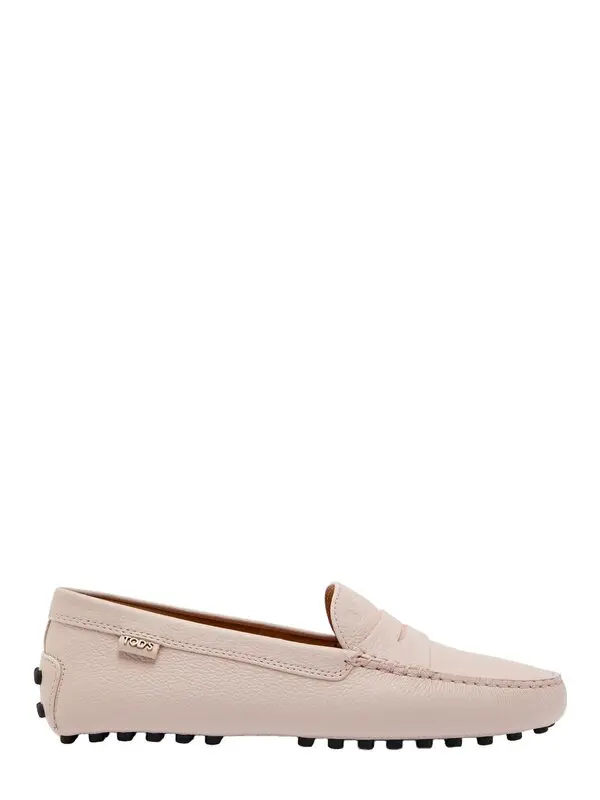 TOD'S Gommino Grained Leather Loafers - Pink