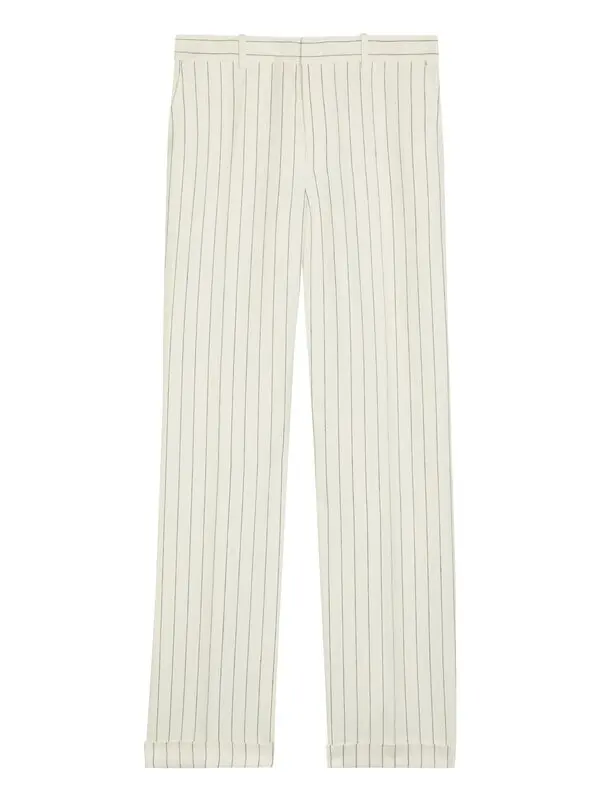 Polo Ralph Lauren Pinstriped Hemp Trousers - Cream