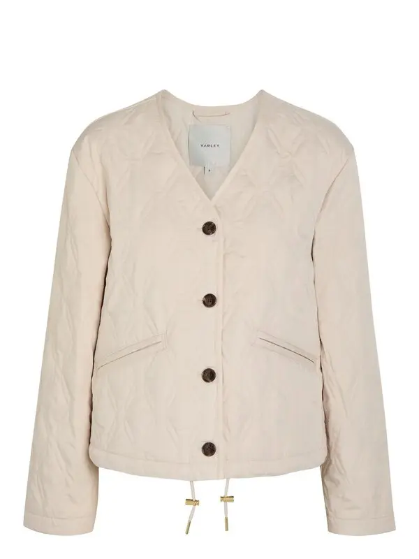 Varley Saba Quilted Woven Jacket - Cream