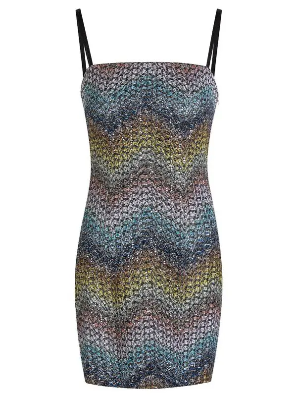 Missoni Zigzag Metallic-knit Mini Dress - Multicoloured