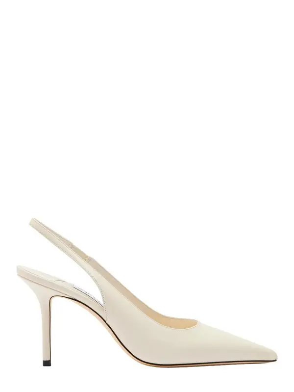 JIMMY CHOO Love 85 Leather Slingback Pumps - White