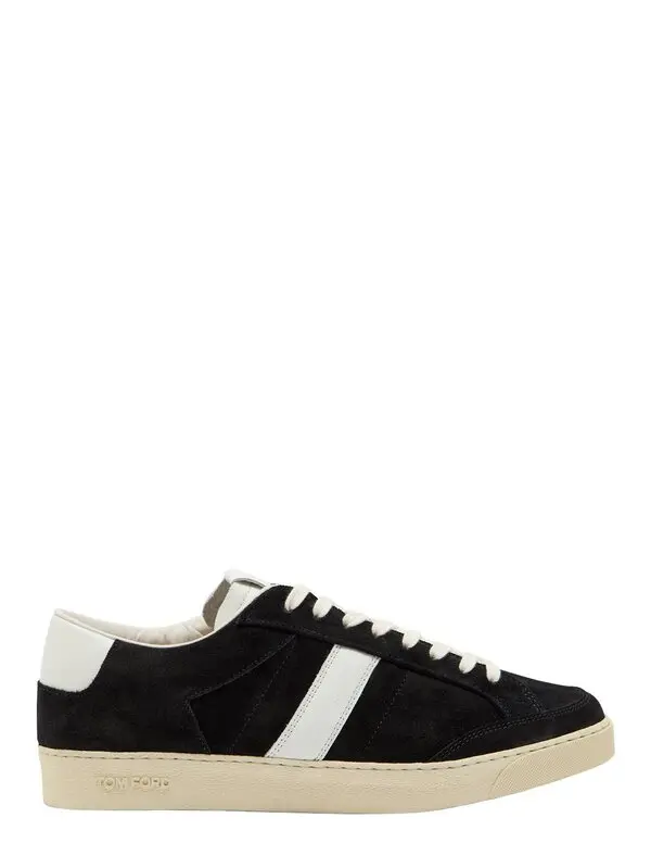 TOM FORD Panelled Leather And Suede Sneakers - Black