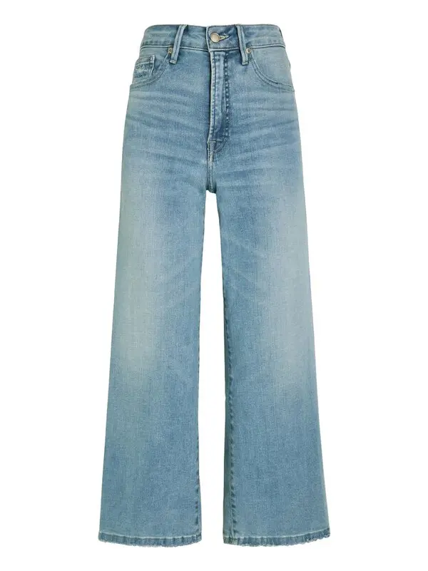 Good American Good Waist Palazzo Cropped Jeans - Light Blue