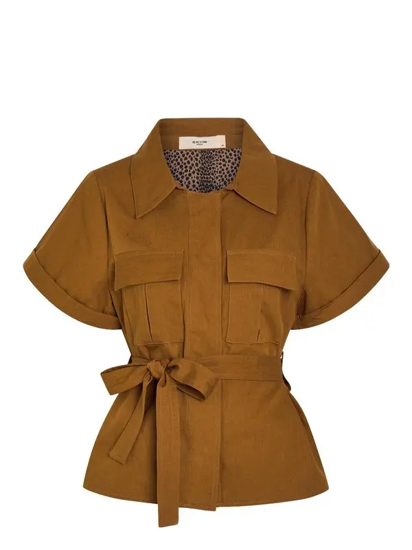 SKIIM Eloise Belted Cotton Jacket - Light Brown