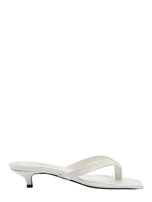 TOTEME 40 Crocodile-effect Leather Sandals - White