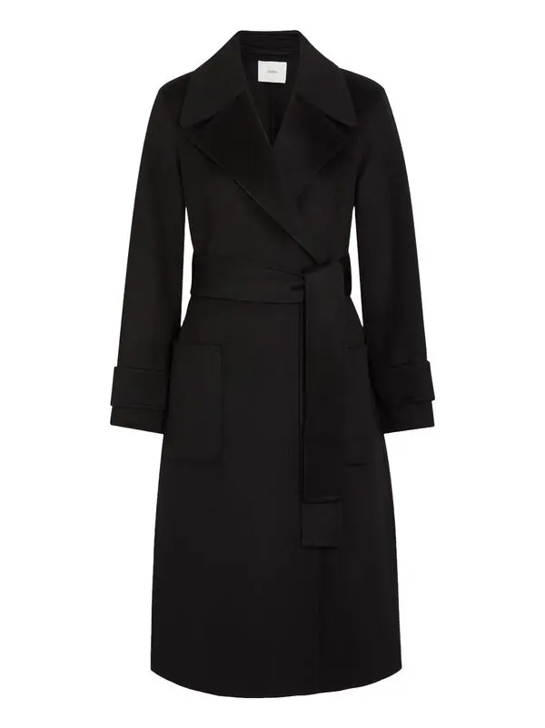 JOSEPH Arlina Double-breasted Wool And Cashmere-blend Coat - Black