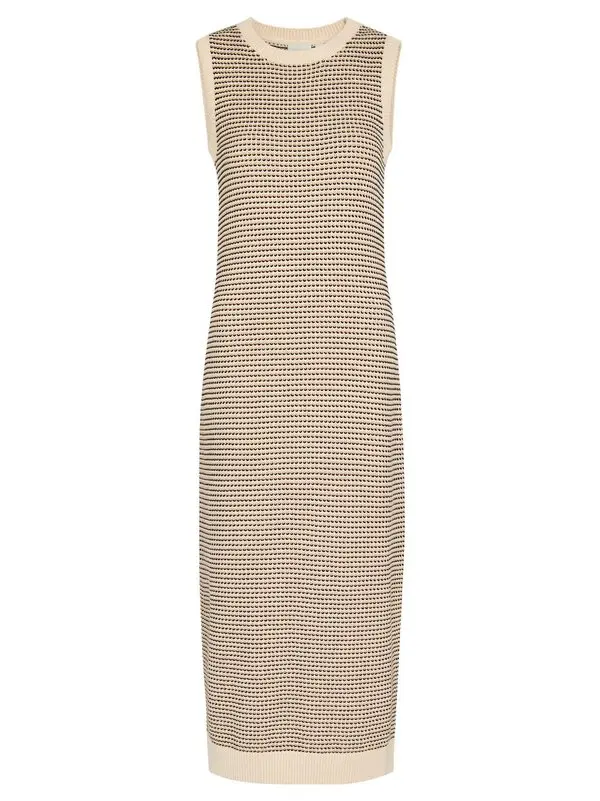 Varley Sadia Cotton-knit Midi Dress - Beige