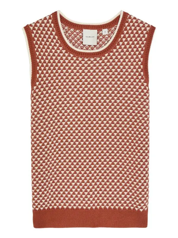 Varley Jenson Patterned Cotton-knit Tank - Bronze