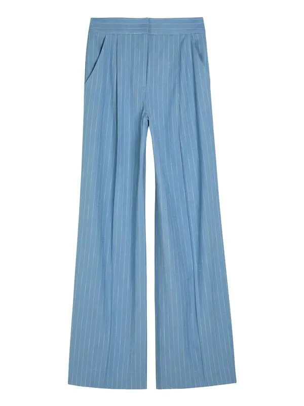 Veronica Beard Heyser Striped Wide-leg Trousers - Blue