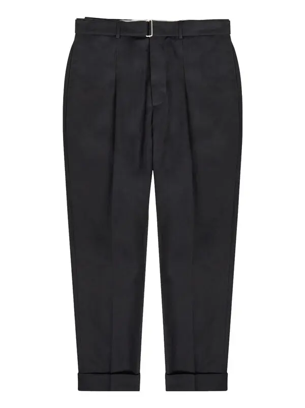 Officine Générale Hugo Belted Tapered-leg Trousers - Navy
