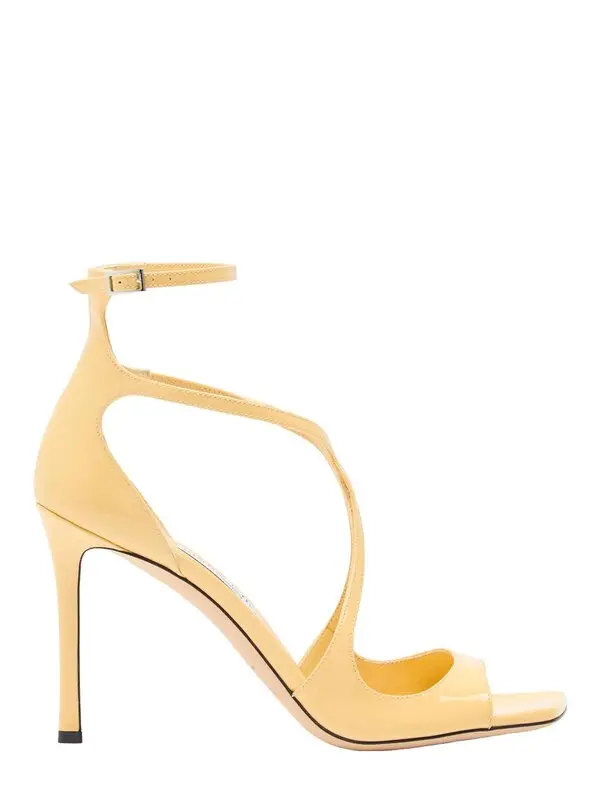 JIMMY CHOO Azia 95 Patent Leather Sandals - Yellow