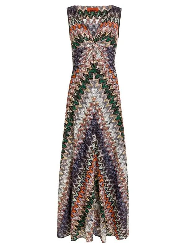 Missoni Patterned Metallic-knit Maxi Dress - Multicoloured